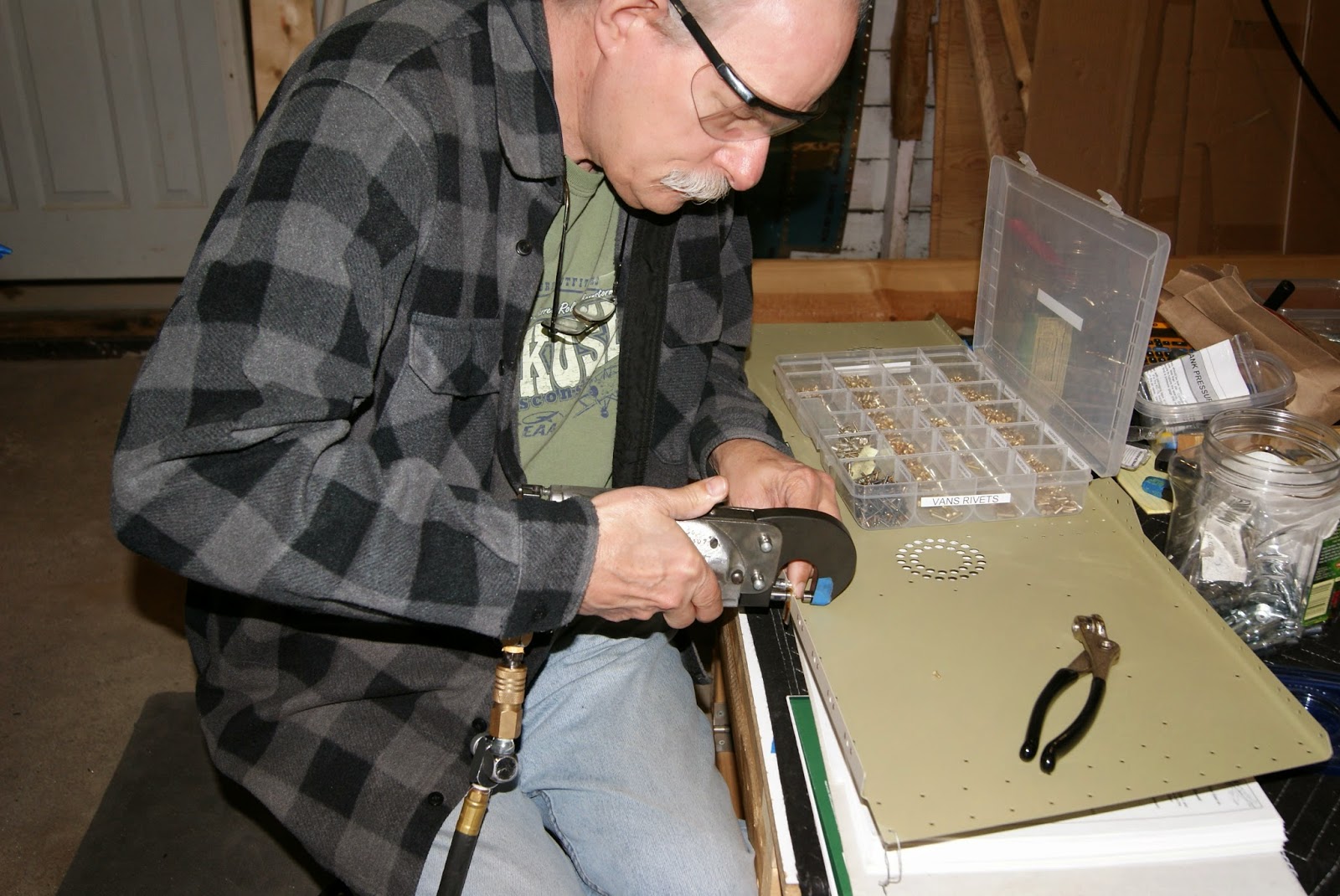 DOG Aviation John's RV-12 Blog: Nutplates Riveted Onto Instrument Panel ...