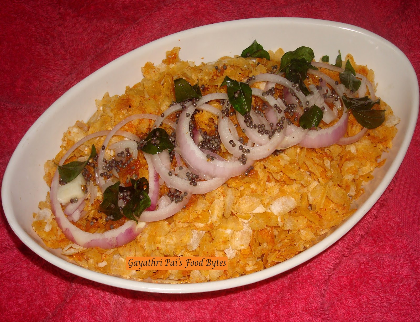 Gayathri Pai's Food Bytes: Pova-chutney with onion topping / Beaten ...