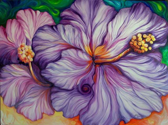 Daily Paintings ~ Fine Art Originals by Marcia Baldwin: PURPLE HIBISCUS ...