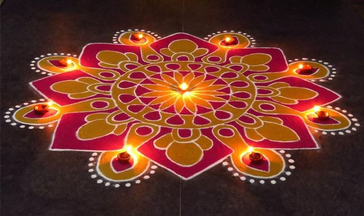 Diwali Rangoli | Chukkala Muggulu | Diwali Muggulu | Rangoli Designs ...