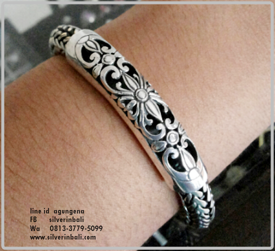 perhiasan dan aksesoris perak bakar bali gelang cowok gelang silver ...