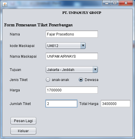 FP Learning: Program Java Sederhana Transaksi Pembelian Tiket Pesawat ...