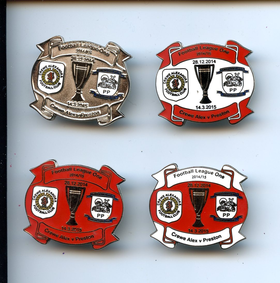 Crewe Alexandra Football Club pin badges: 2015