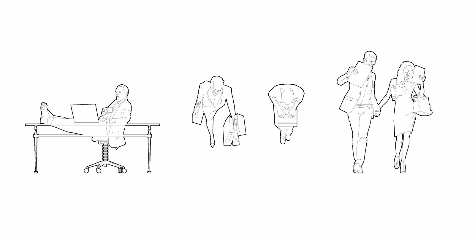 ARCHITECTURAL BLOCKS - custom cad blocks for autocad: Business people