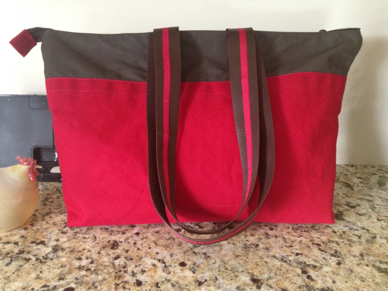 Fran's Threads: Bright Red and Leather Tote
