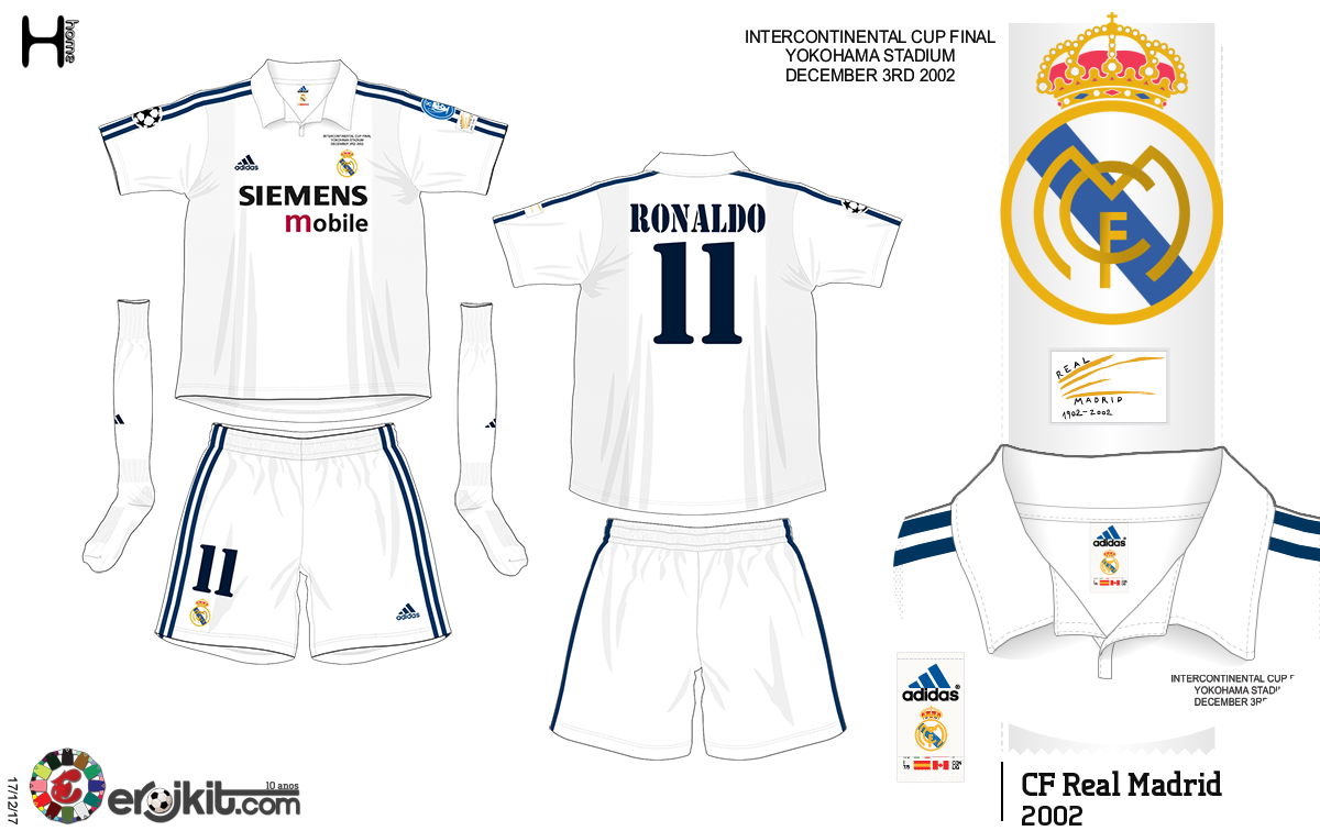 Kit Design, by eroj: 2002-04 Real Madrid Home