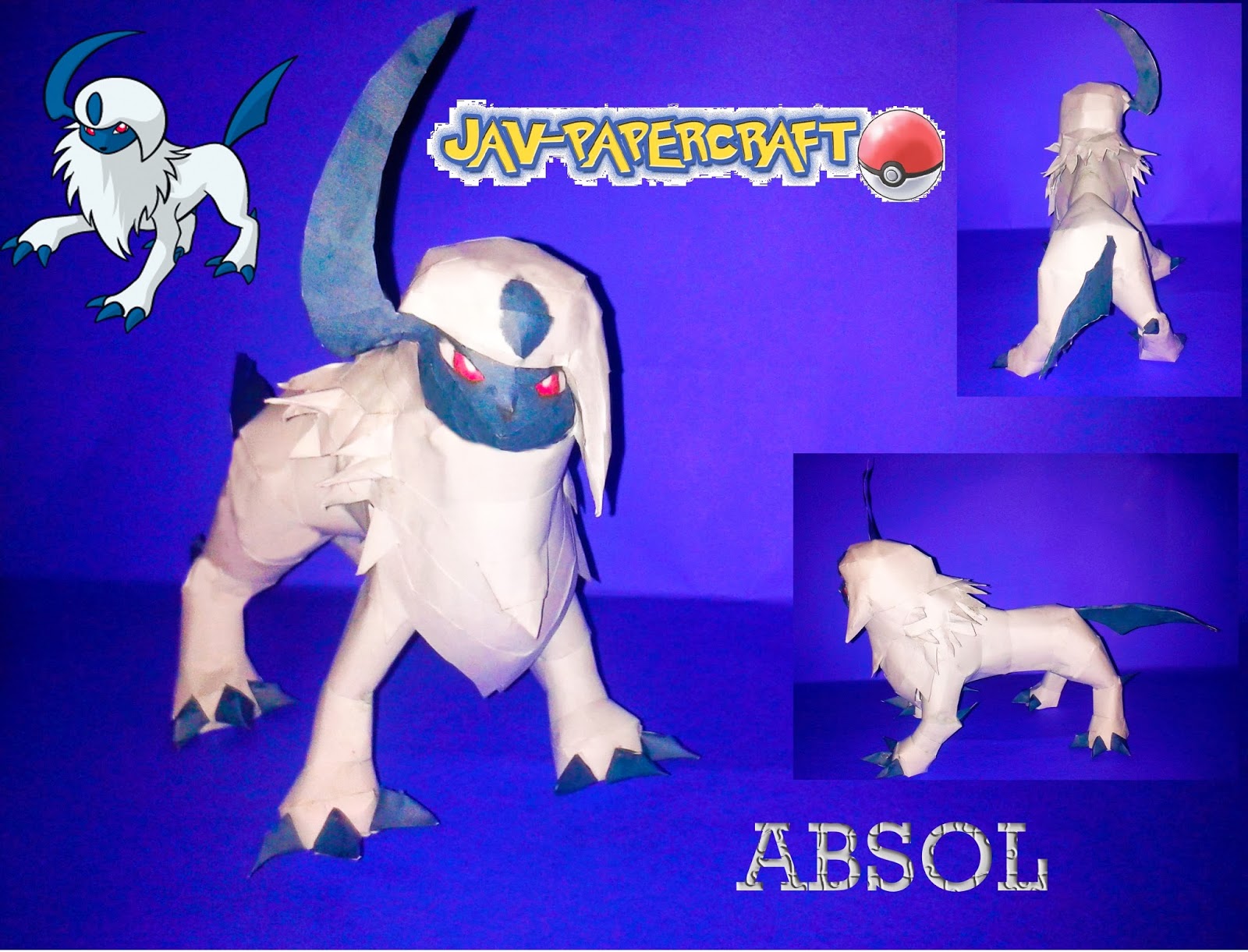 Pokemon Absol Paper Model ~ Paperkraft.net - Free Papercraft, Paper ...