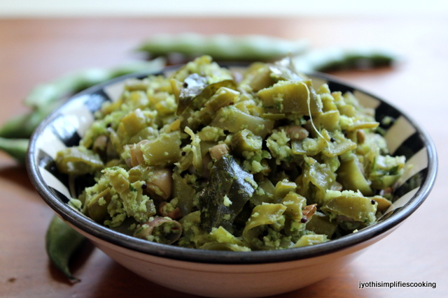 CHAPPARADA AVAREKAYI PALYA/ STIR-FRIED FIELD BEANS/LILVA PAPDI SABZI
