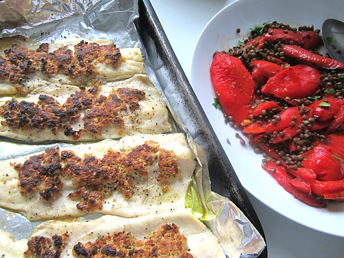 Broiled Rainbow Trout w/ Herb Butter & Crumbs