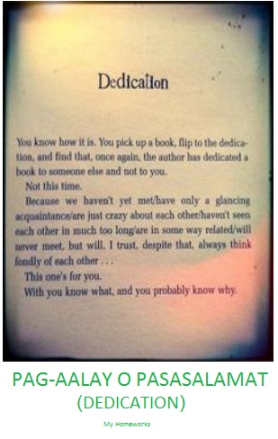 My Homeworks: bahagi ng aklat at larawan nito