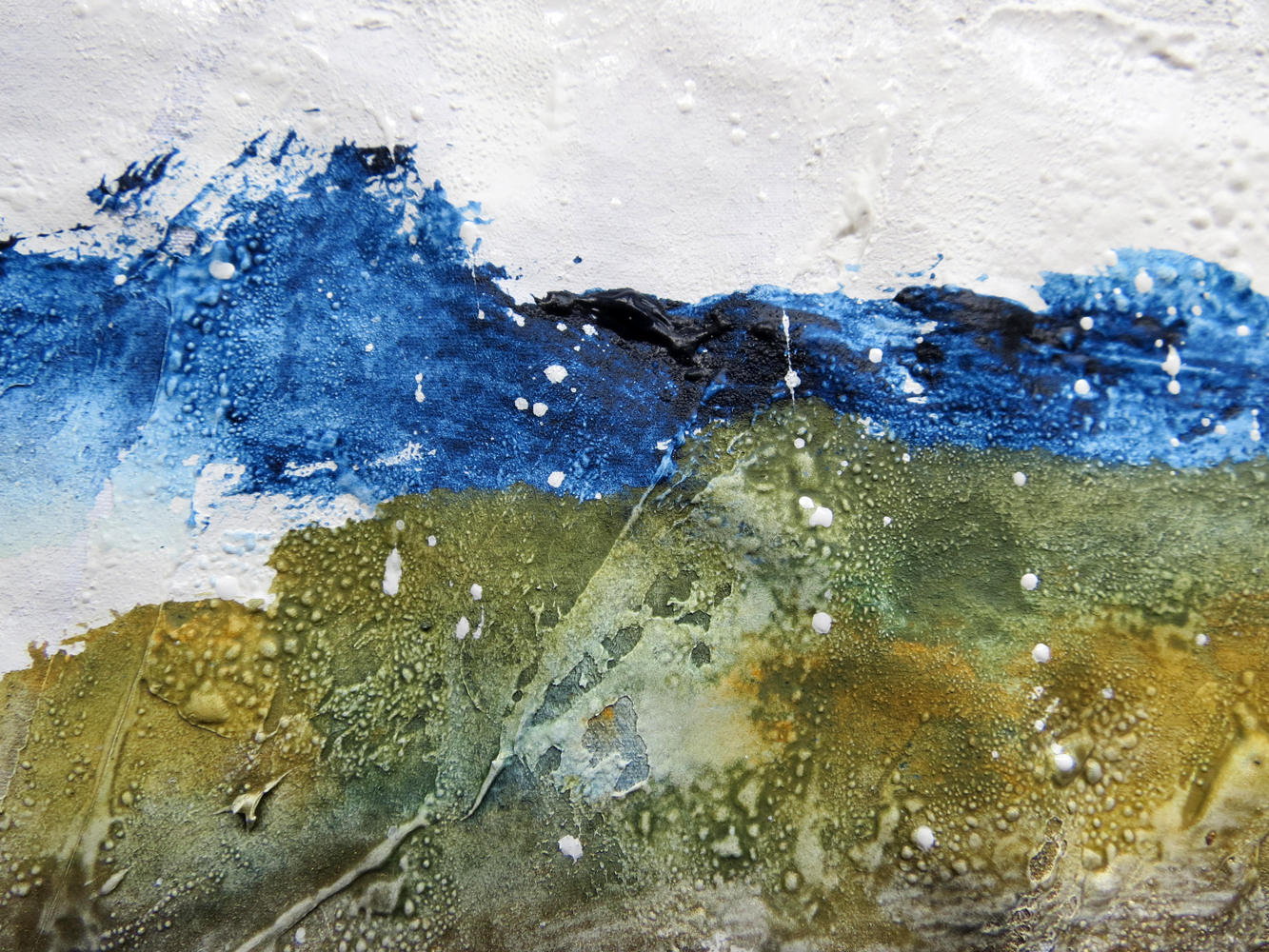 CAROLYN SAXBY MIXED MEDIA TEXTILE ART: new paintings on linen