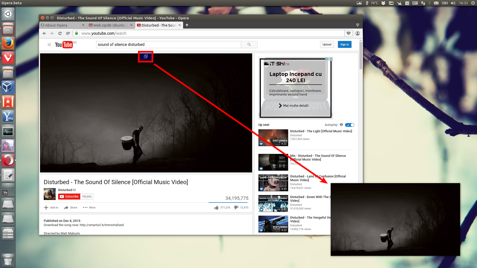 Opera Beta Adds New Video Pop Out Feature ~ Web Upd8: Ubuntu / Linux blog