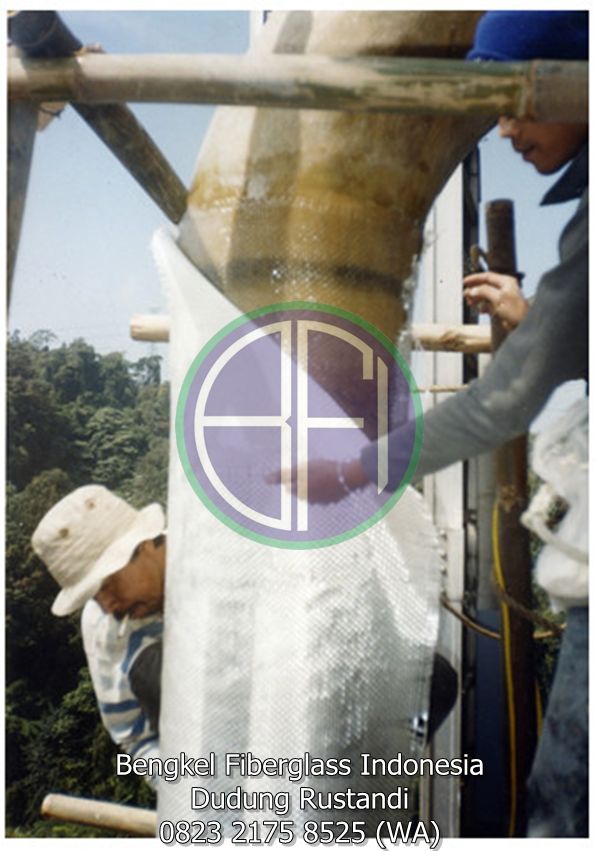 FRP Lining Pelapisan Fiberglass Coating Pipa Beton Struktur Besi
