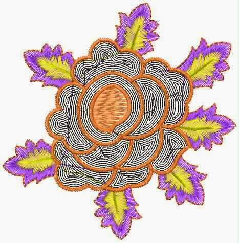 EmbDesignTube: Attractive Colorful Cording Flower Patch Designs