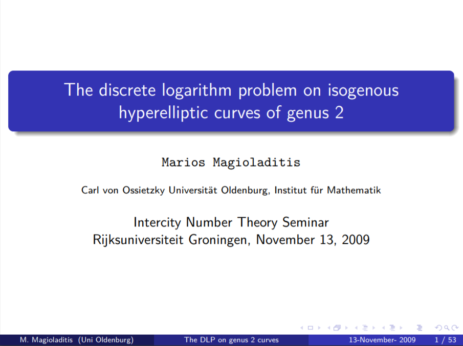 Talk to Groningen on isogenous hyperelliptic curves of genus 2 – Marios ...