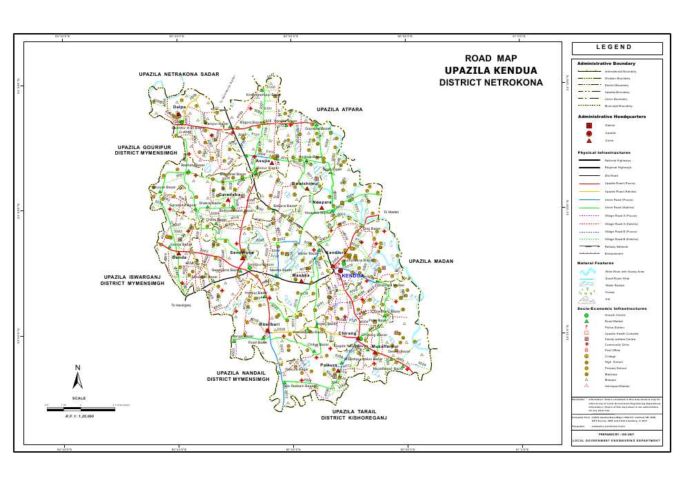 Mouza & Land Use Maps of Kendua Upazila, Netrokona, Bangladesh ...