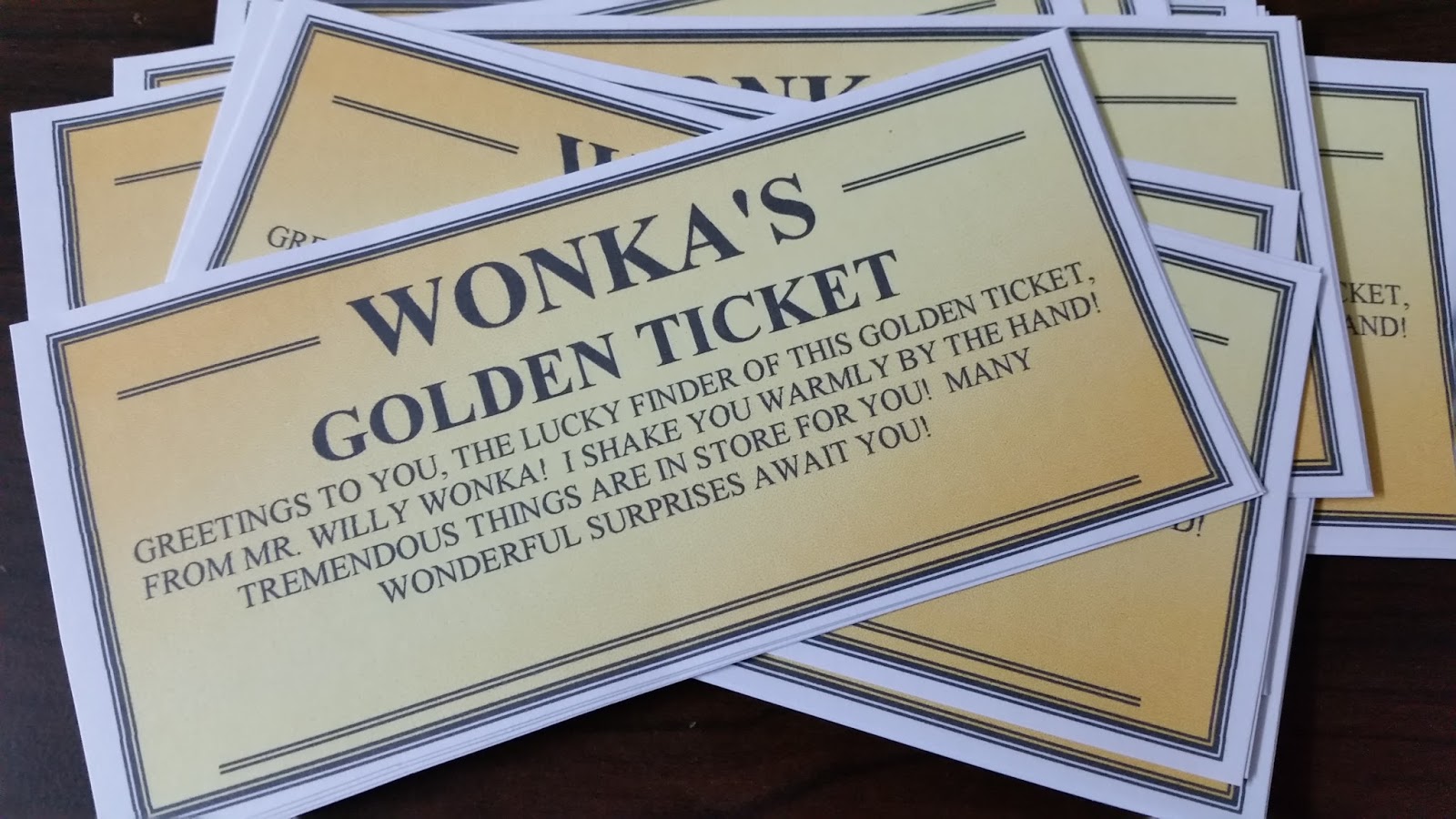 Charlie And The Chocolate Factory Blank Golden Ticket