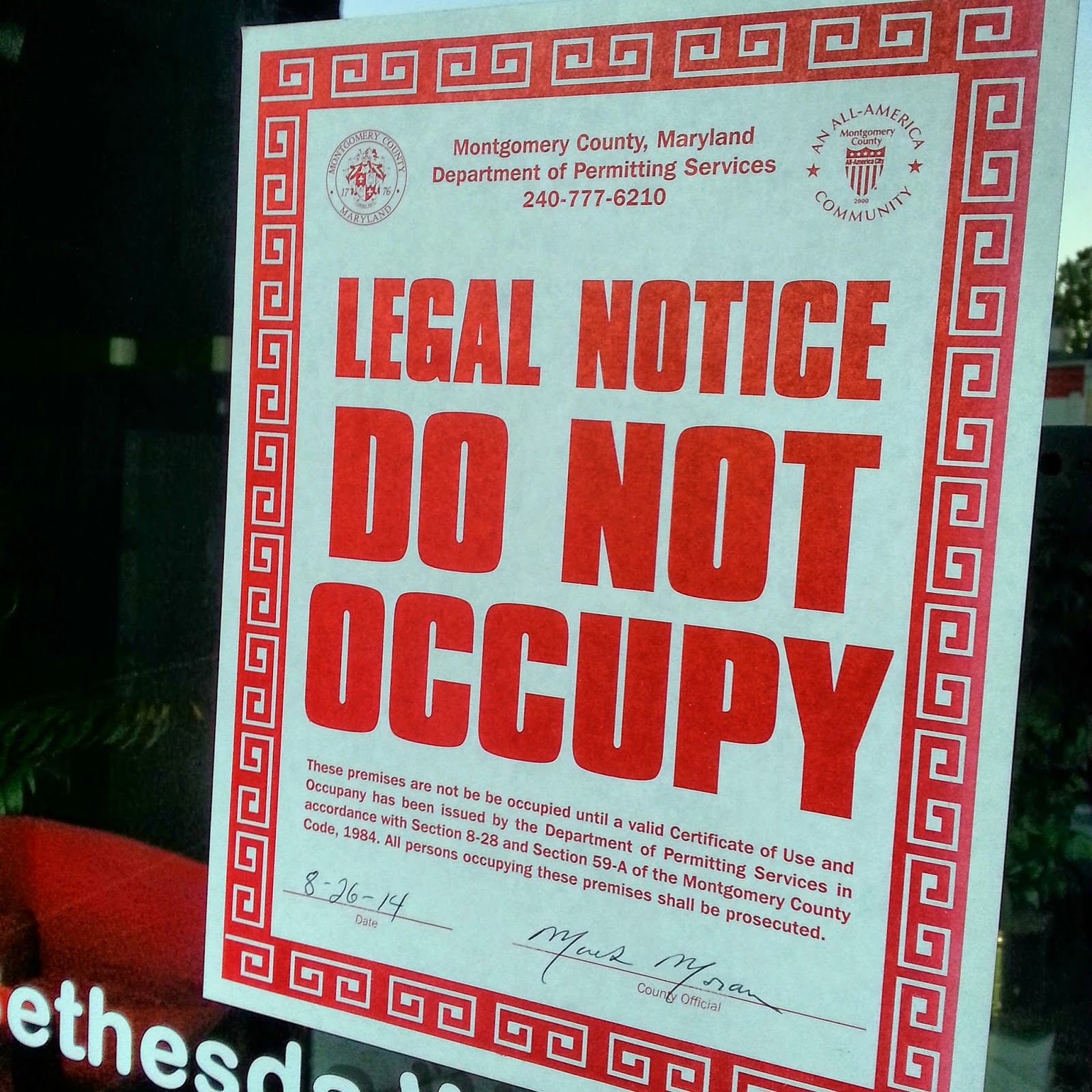 Robert Dyer @ Bethesda Row: WHAT IS THE DEAL WITH BETHESDA MASSAGE PARLORS & " DO NOT OCCUPY ...