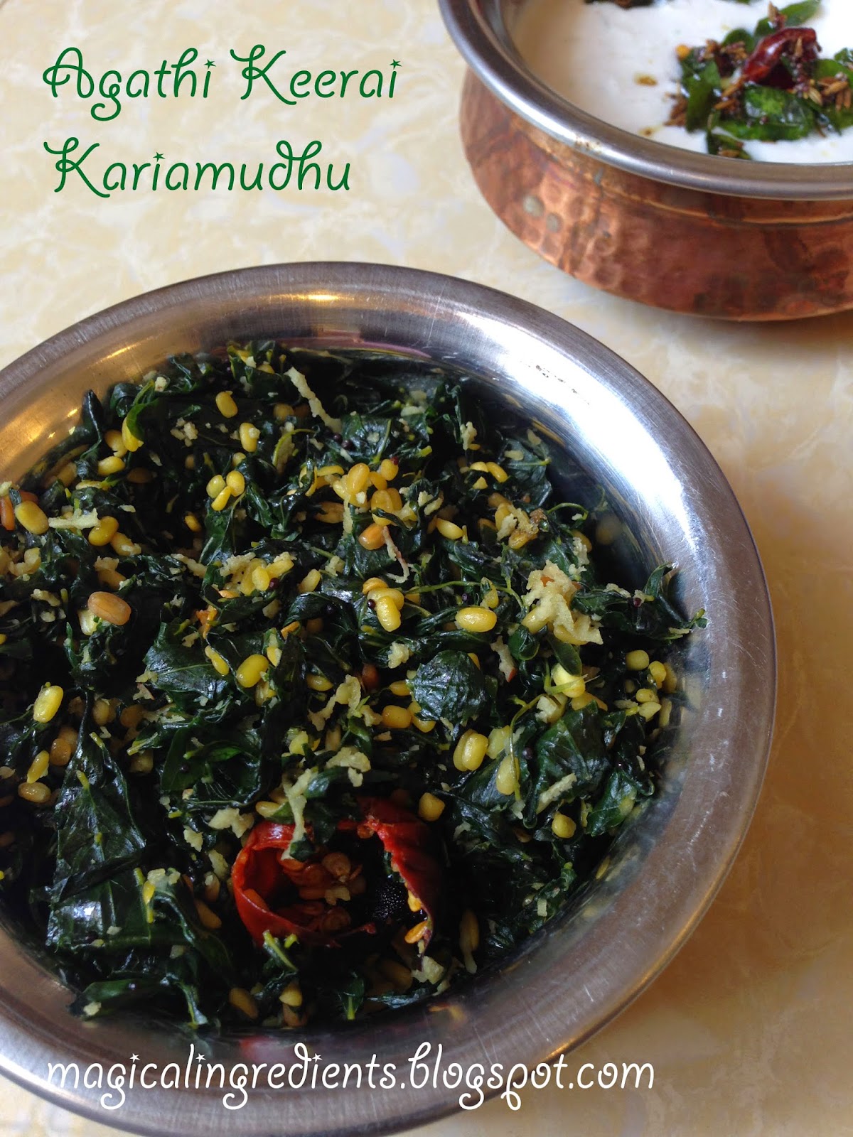 Agathi Keerai Curry & Nellikai (Gooseberry) Pachadi / Amla Raita for ...