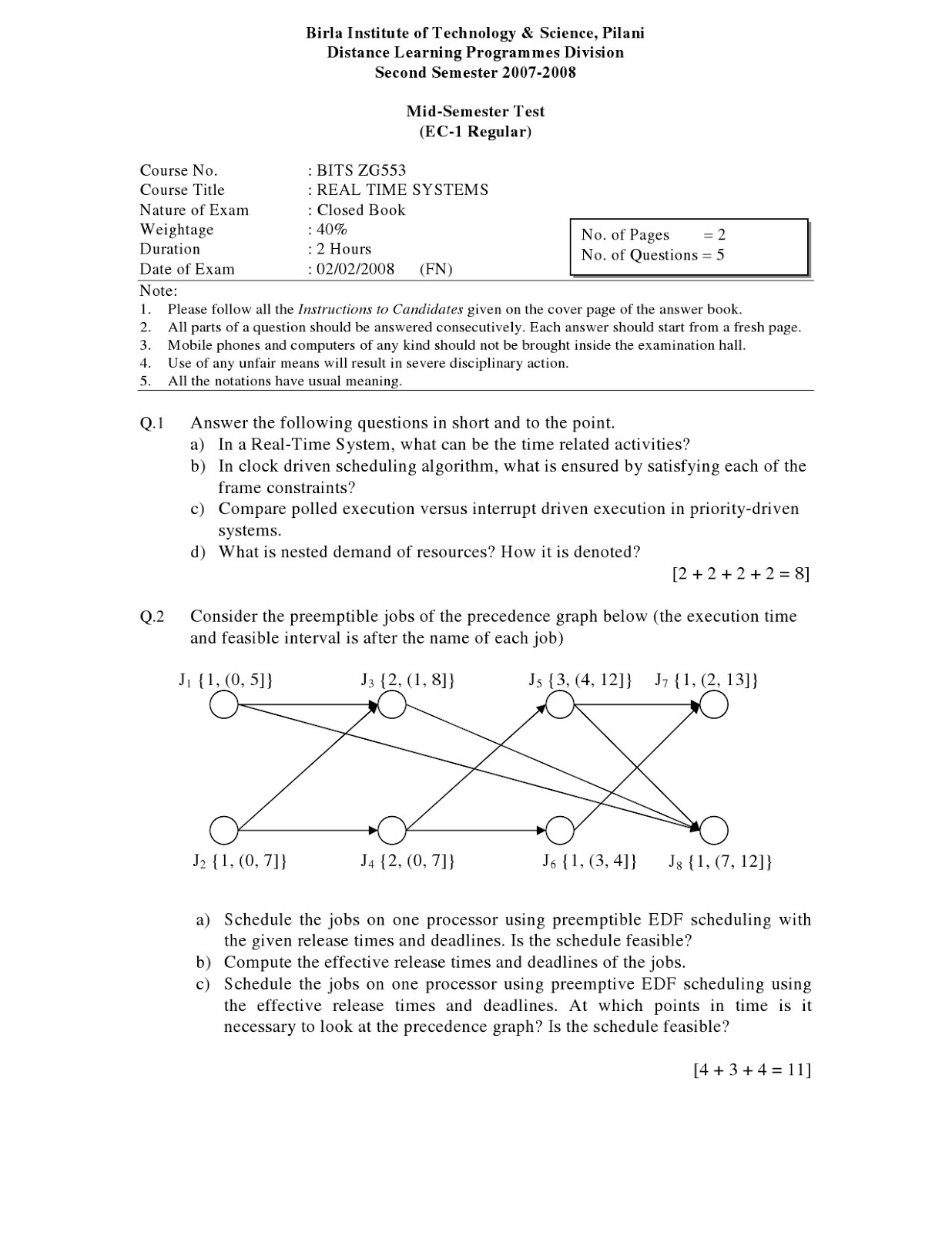 Question Papers: SEM 1