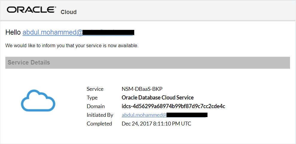 Netsoftmate Technical Blog : Oracle DBCS : Create A Database Deployment With Automatic Backup