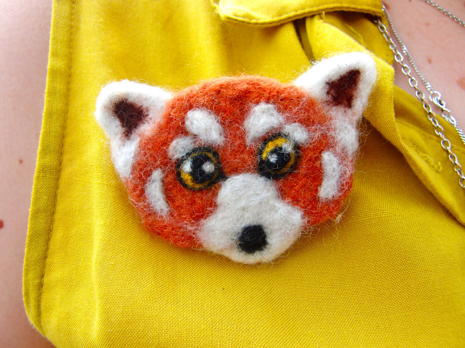 Feltasaurus: Red Panda Brooch