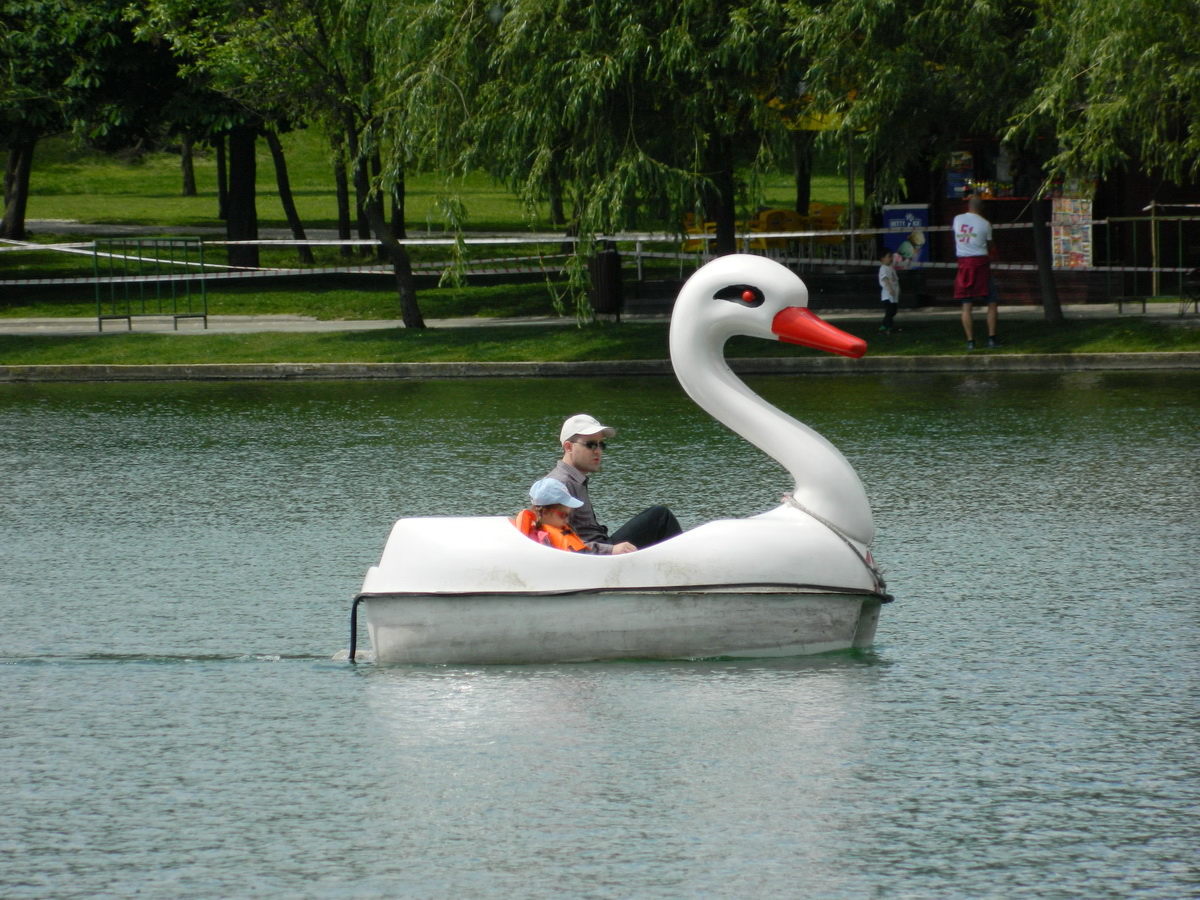 LA MULTI ANI, ROMANIA!: Barci in forma de lebada in parcul IOR