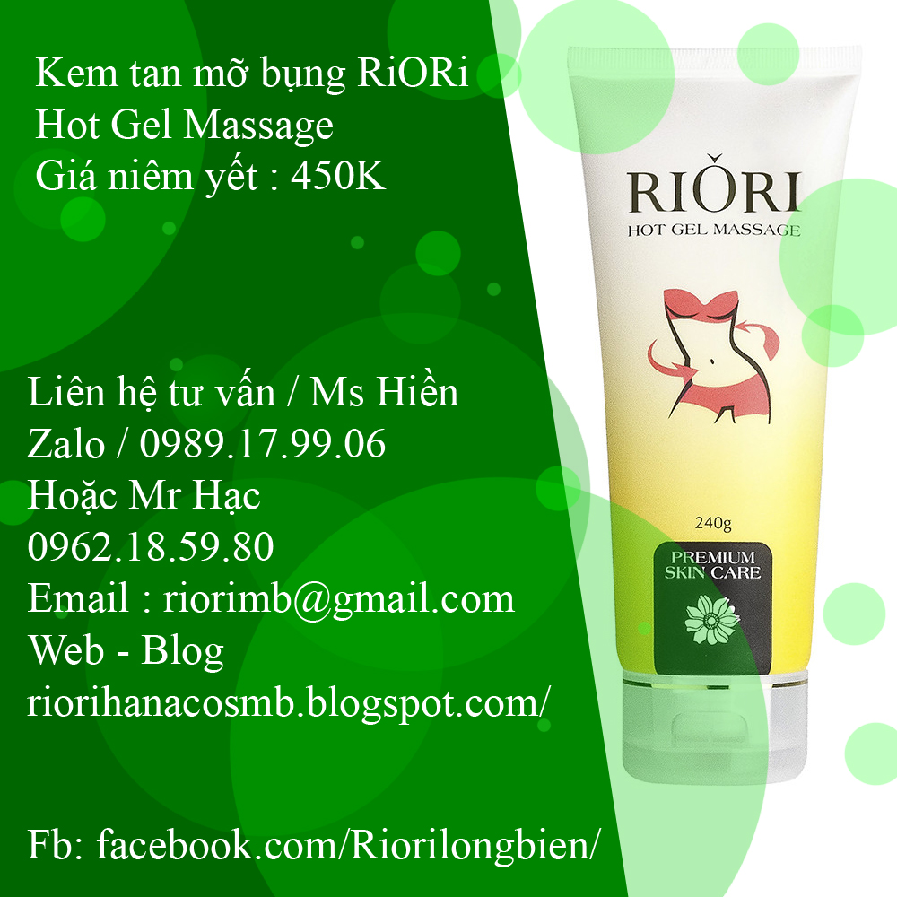 Kem tan mỡ bụng riori hot gel massage siêu phẩm cho mẹ bỉm