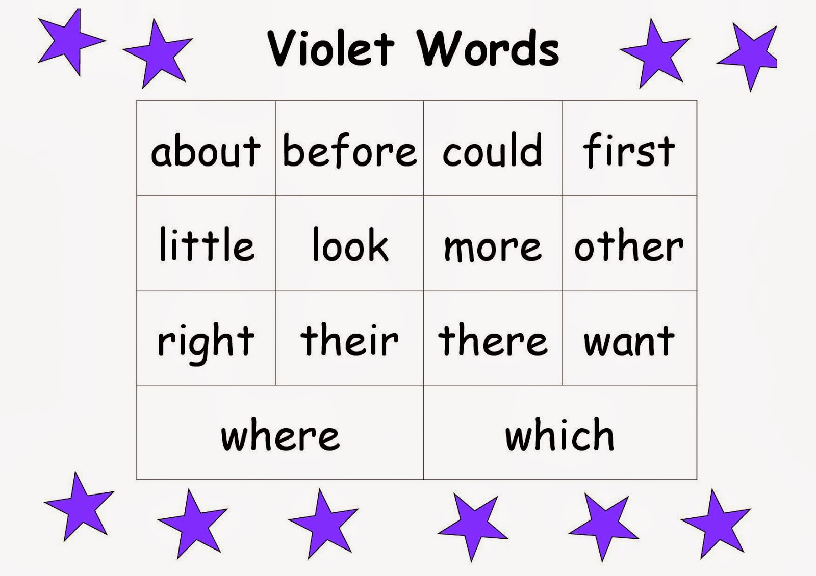 Magic Words Chart Printable