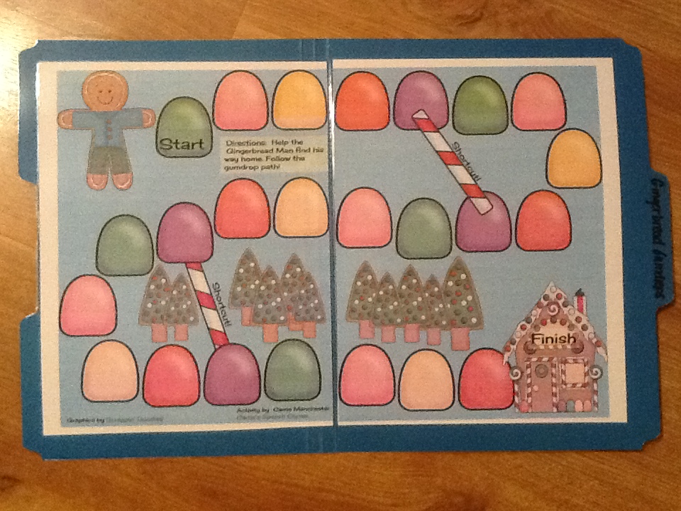 Carrie's Speech Corner: Gingerbread Gumdrop File Folder Game