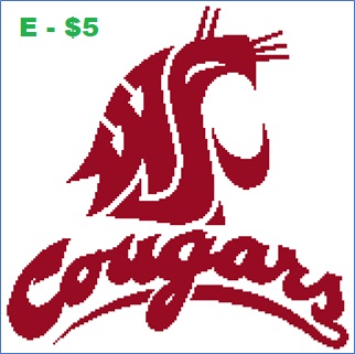 EASY PATTERNS: Washington State University Cougars cross-stitch pattern