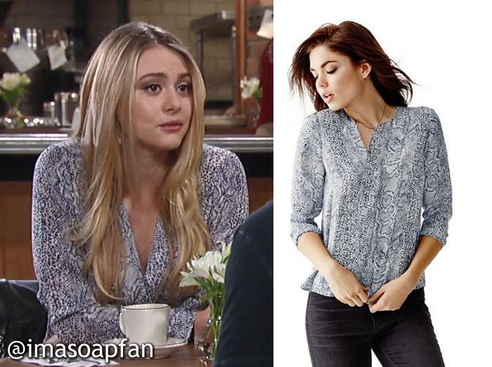 Kiki Jerome's Snake Print Blouse - General Hospital, Season 52, Episode ...