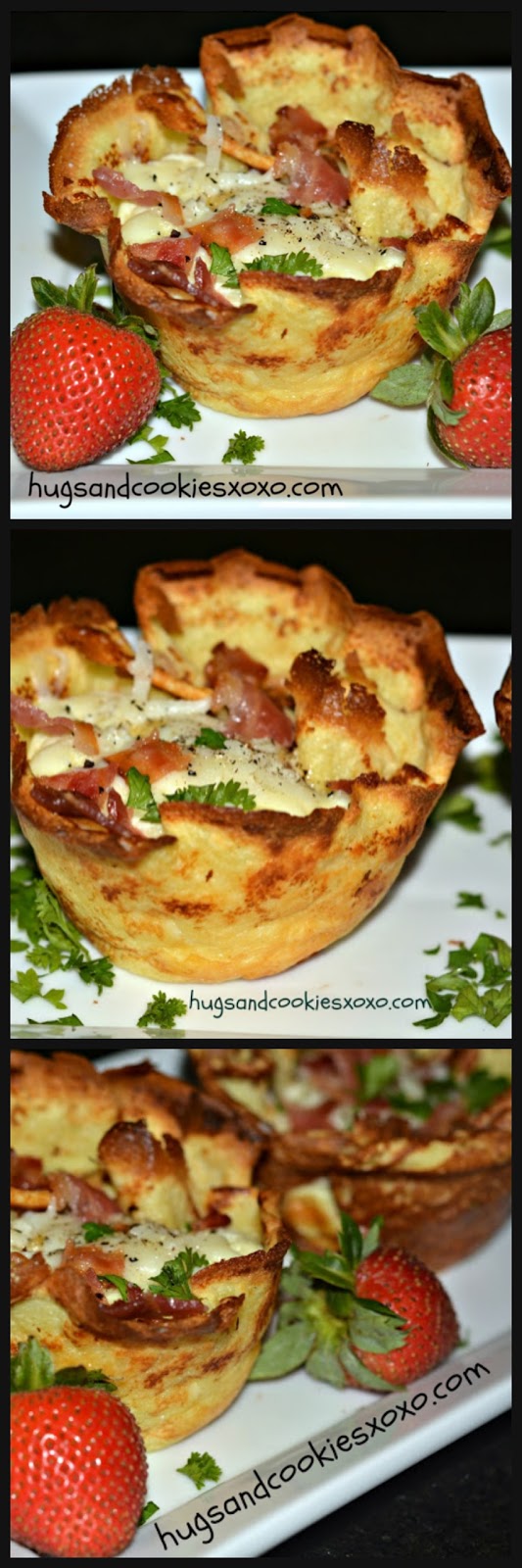 BACON, CHEESE & EGGS BAKED IN CREPE CUPS-THE PERFECT BRUNCH FOOD ...
