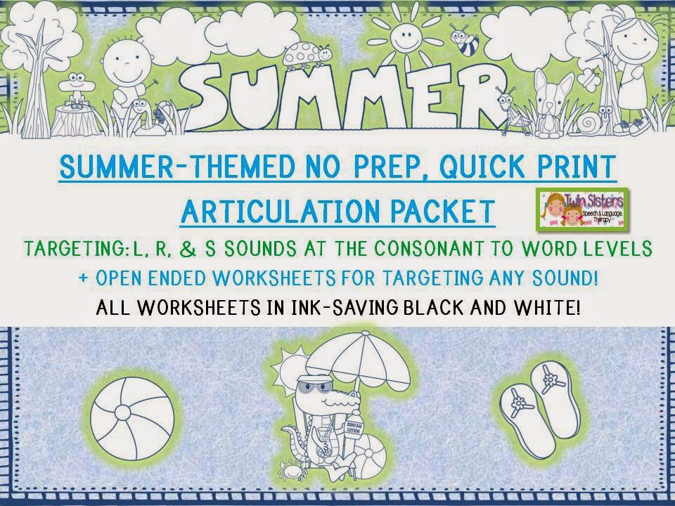 Twin Speech, Language & Literacy LLC: 1/2 off! Quick Print, No Prep ...