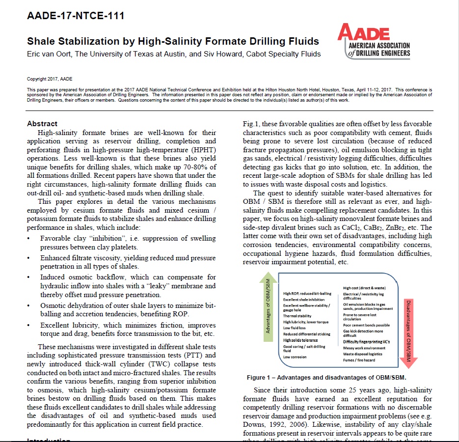 formatebrine: "Shale Stabilization by High-Salinity Formate Drilling ...