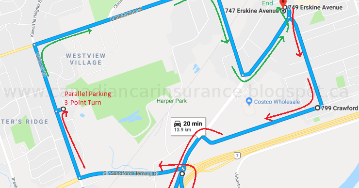 Peterborough G Road Test Route Maps
