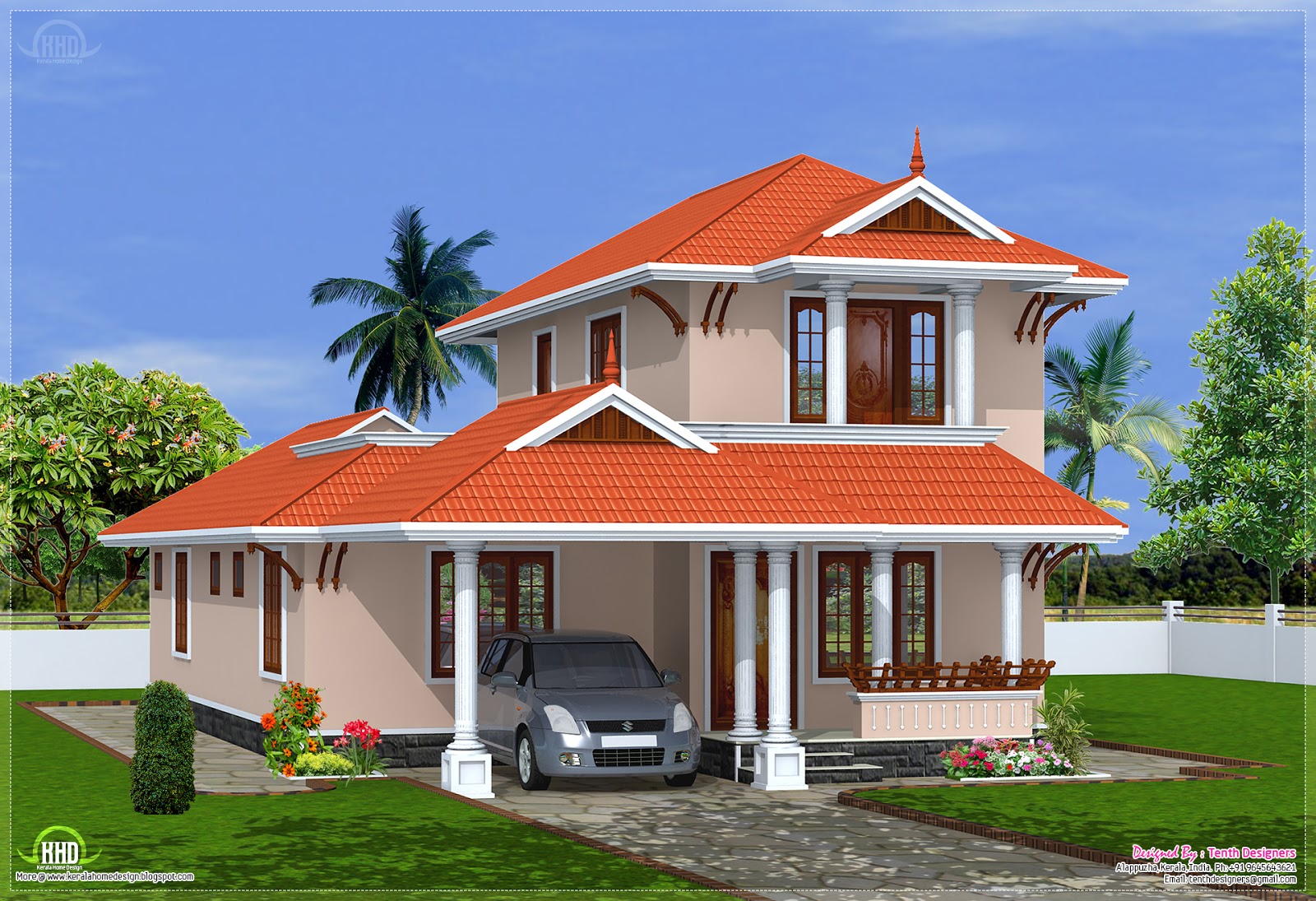 eco friendly houses: 2000 sq.feet Kerala model villa design