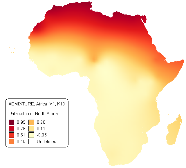 Ethio Helix ኢትዮ:ሒሊክስ: Gradient Maps for African ADMIXTURE components