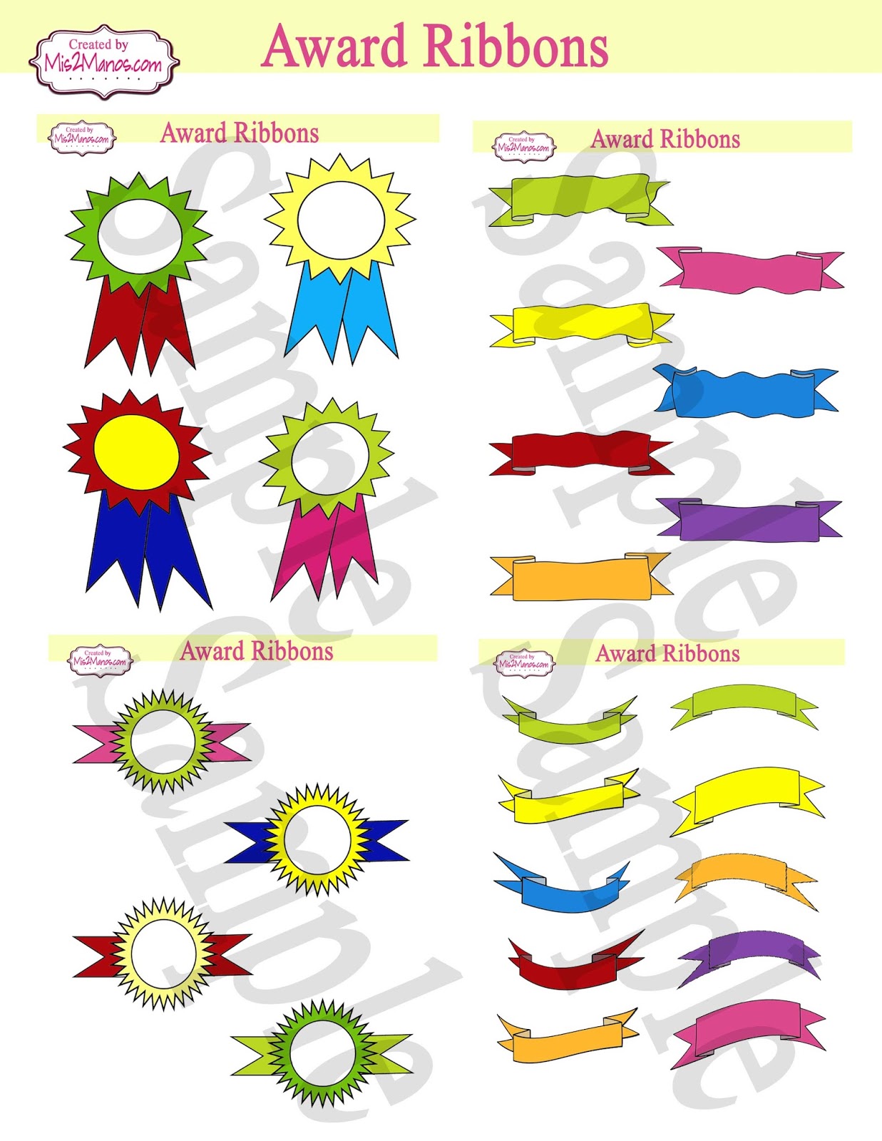 Mis 2 Manos: Made by My Hands: Award Ribbons Clipart Back to School ...