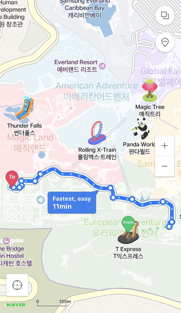 Everland featured in detail on Naver Map
