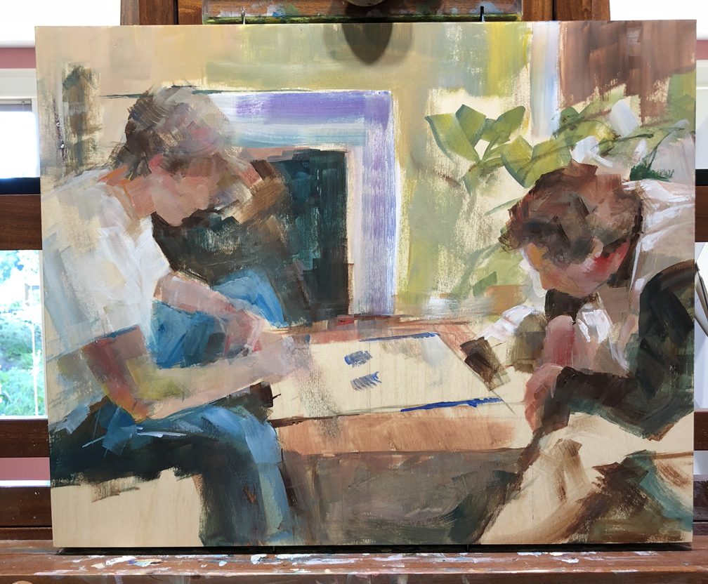 Barbara Newton Art Journal: Oil over acrylic foundation - figurative