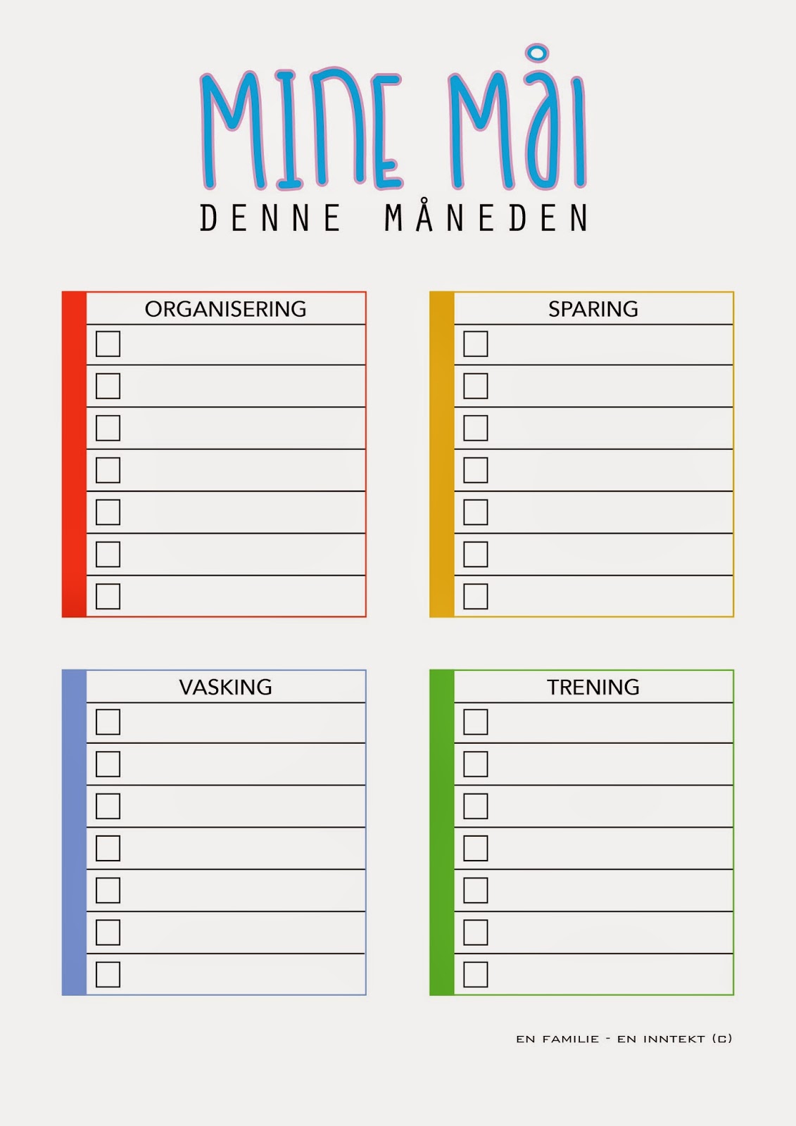 En familie - En inntekt.: Få hjelp til å organisere hverdagen - gratis ...