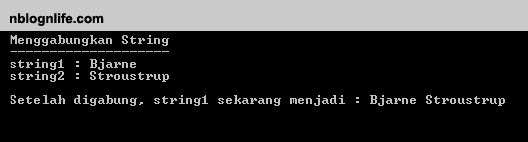 strcat() untuk Menggabungkan String pada C++ - nblognlife