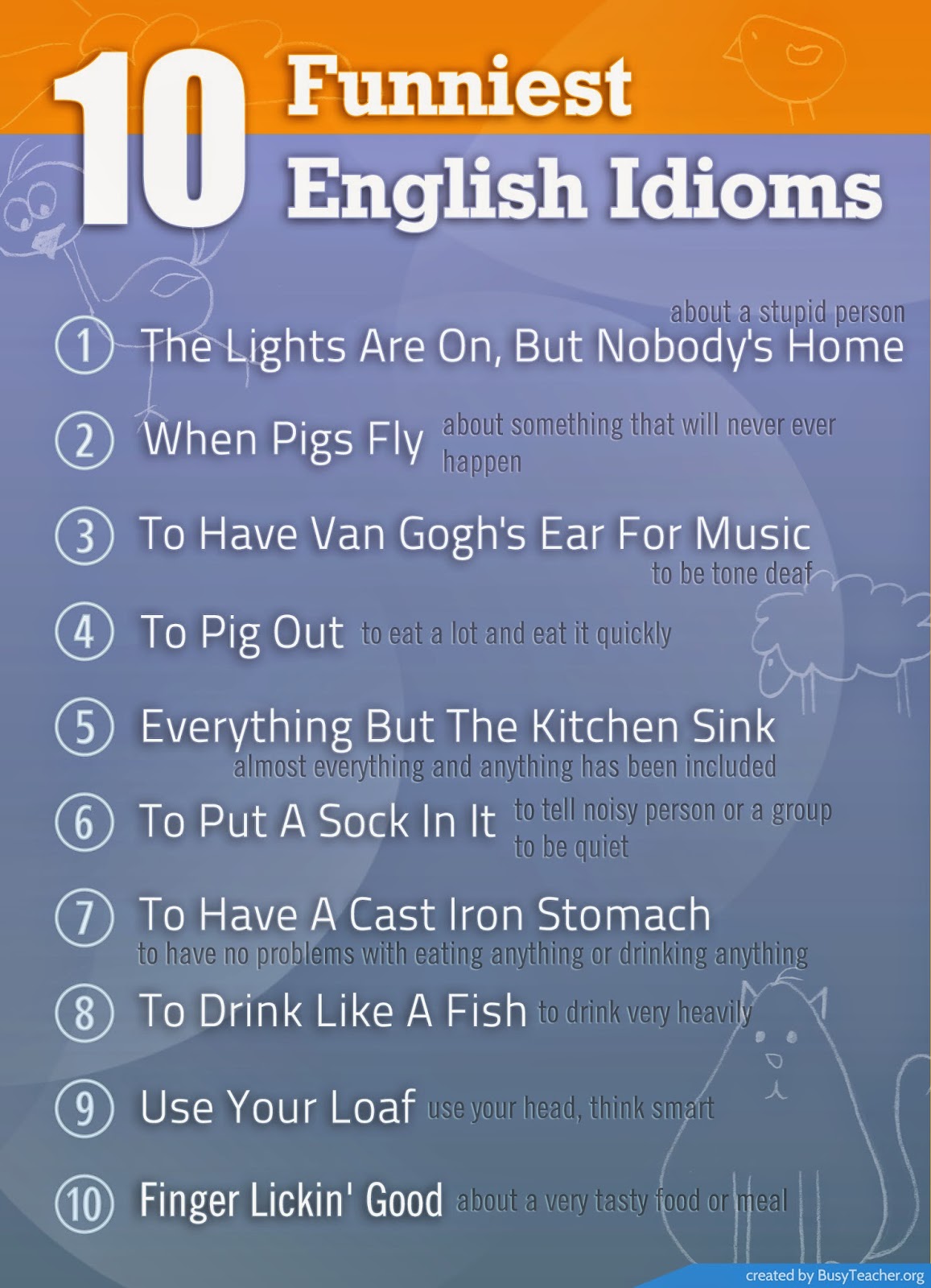 10 Funniest English Idioms ~ Learning Global English