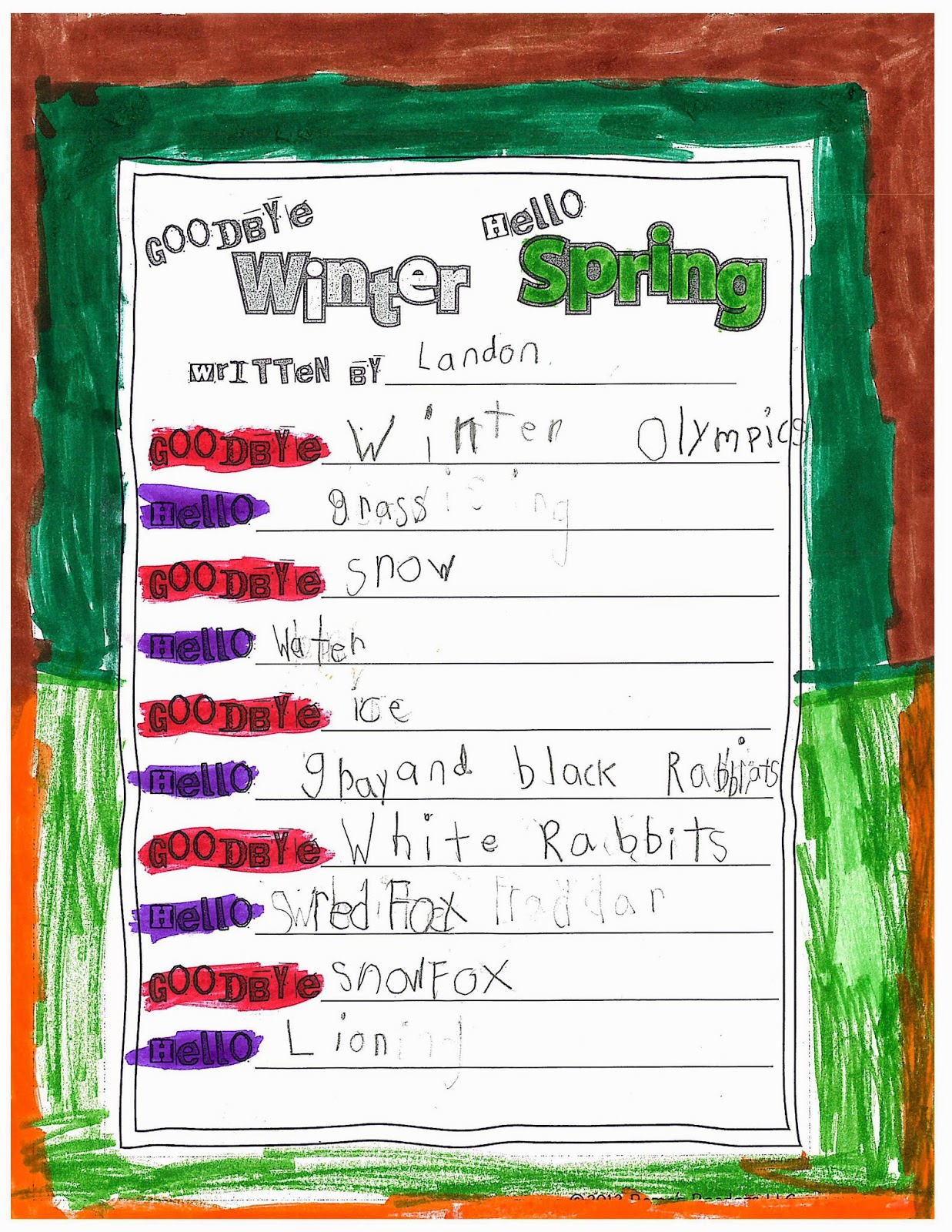 The Passionate Educator: a blog by Mrs. Obach: Goodbye Winter, Hello Spring