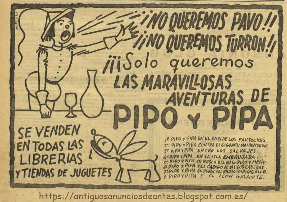Antiguos anuncios de antes: Pipo y Pipa (libro infantil) (30 anuncios)