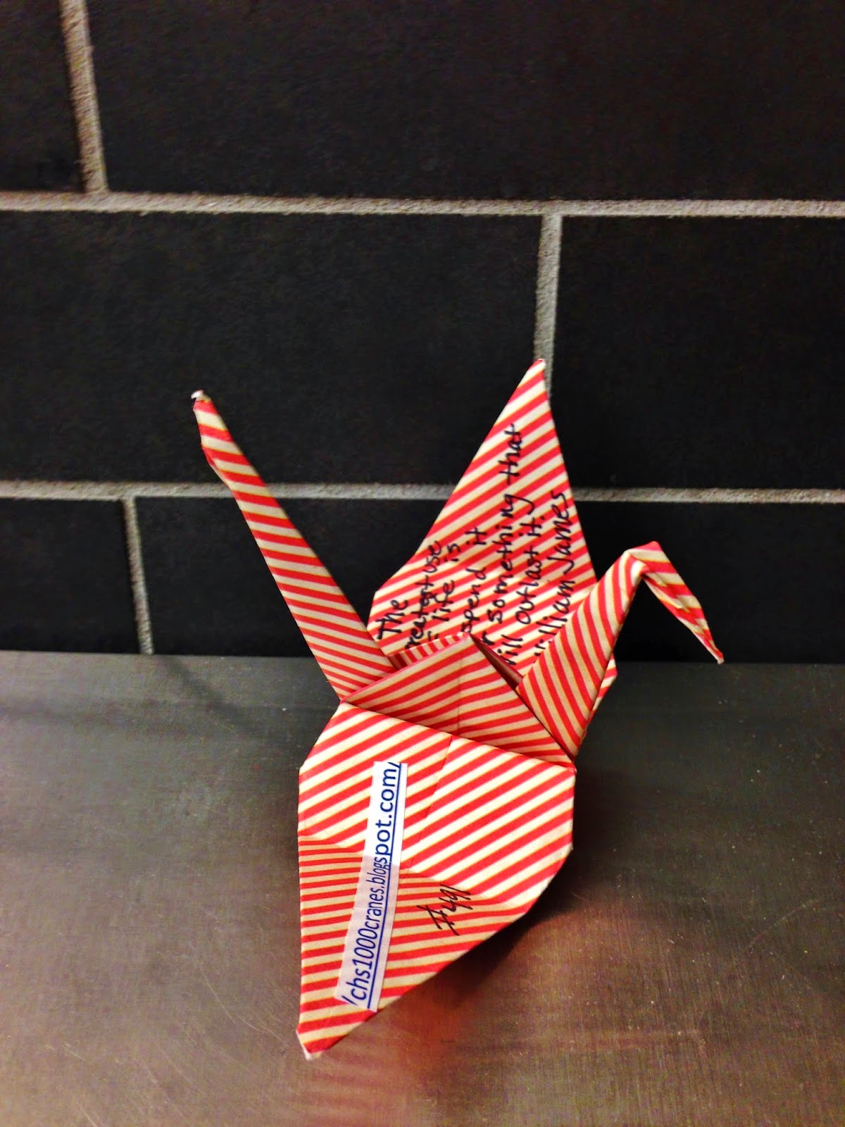 Peace, Love, Cranes . . . Clare's 1000 Paper Crane Project: #491