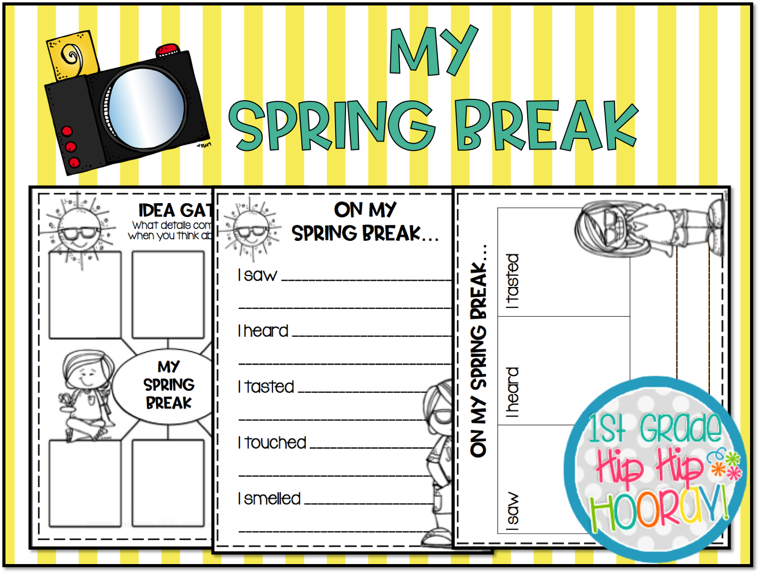 1st Grade Hip Hip Hooray!: Spring Break Writing and Selfies...FREE!!!