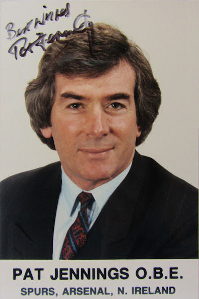 Football Cartophilic Info Exchange: Pat Jennings O.B.E. (Postcard)