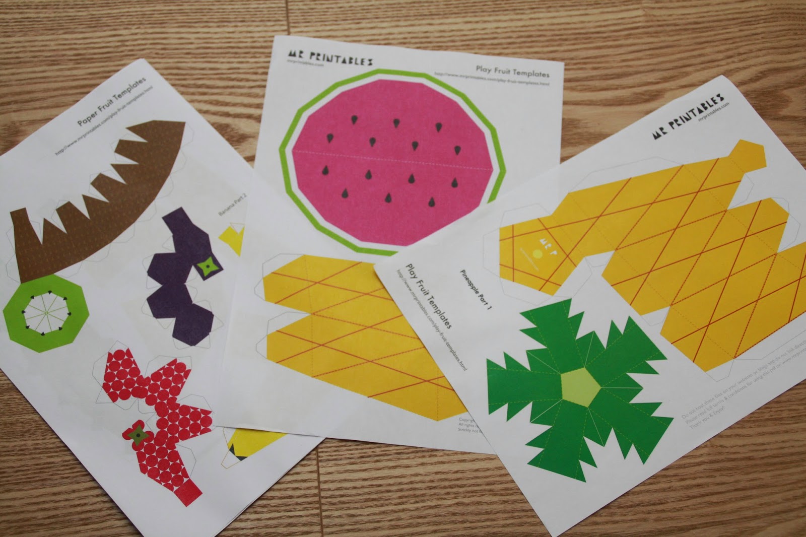 fruits en papier - paper toys